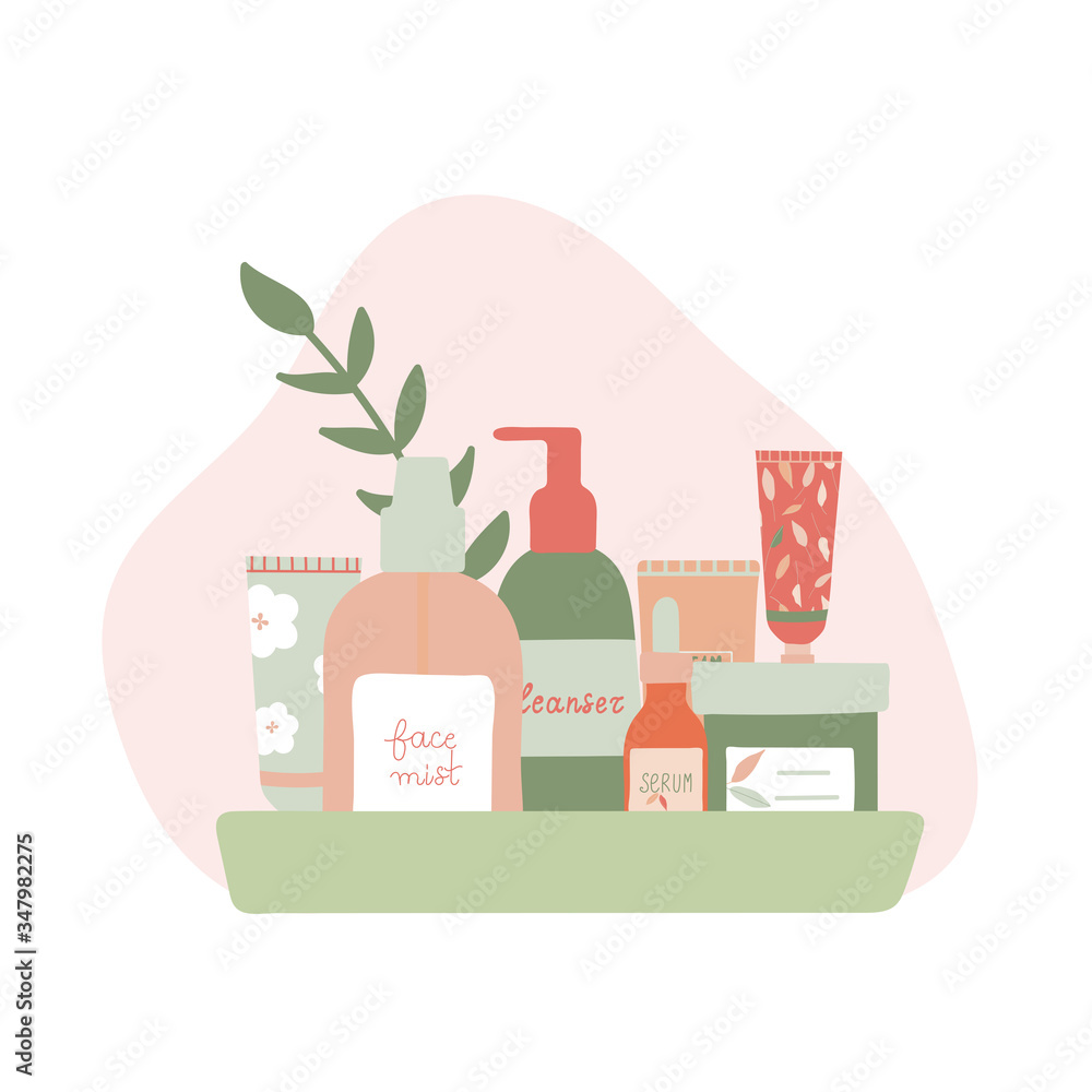 Composition with tropical leaf and natural organic cosmetic products in ...