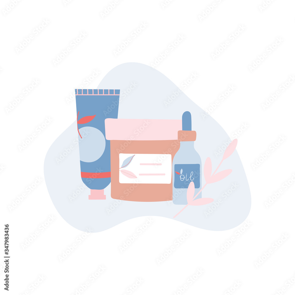 Composition with tropical leaf and natural organic cosmetic products in ...