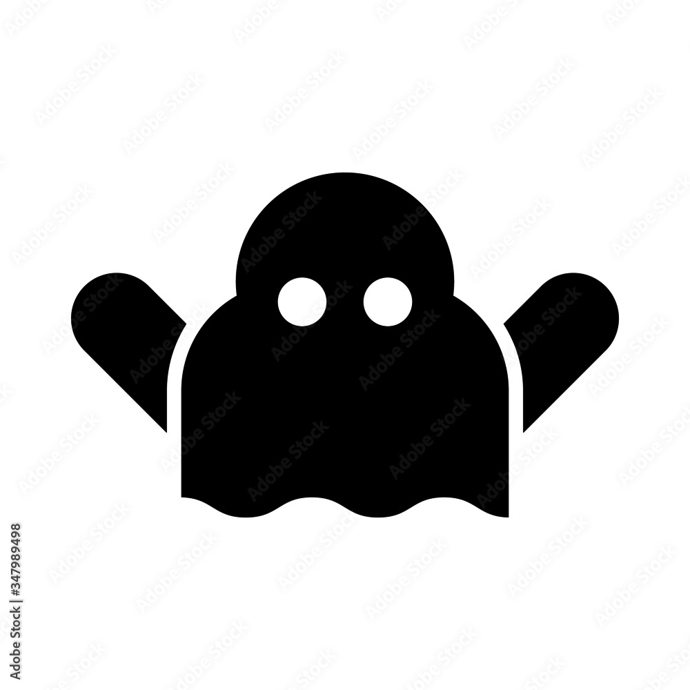 Isolated ghost icon on a White Background. Ghost vector icon, Emotion ...