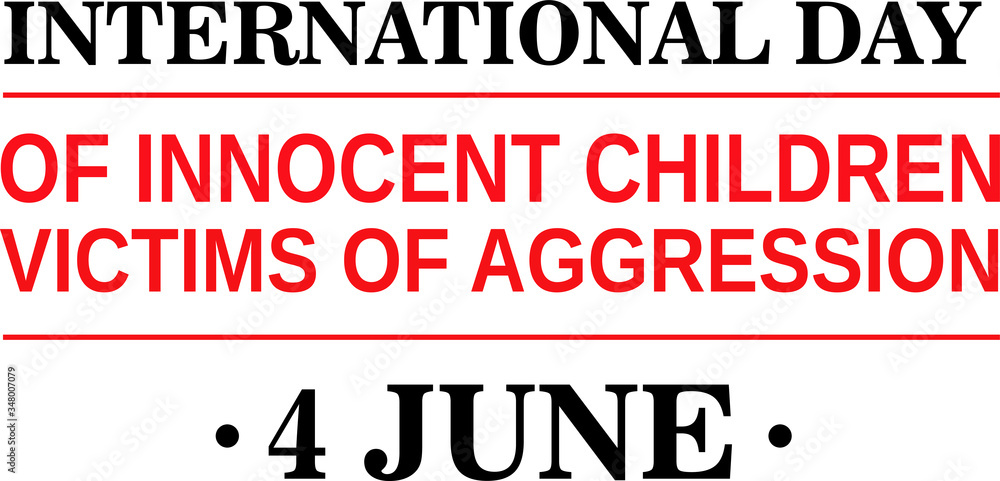 vector logo international day of innocent children victims of agression in june Stock Vector ...