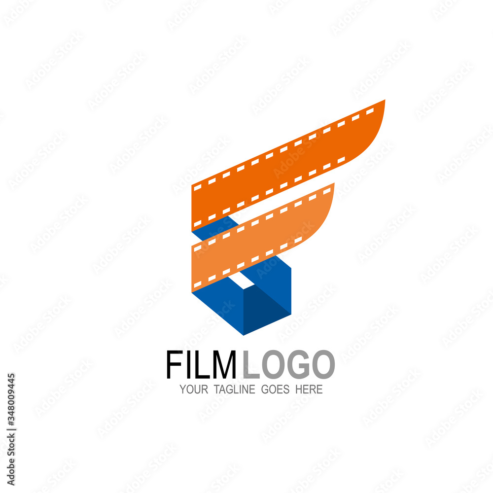 F letter film strip, Film video real logo with letter F Stock Vector ...