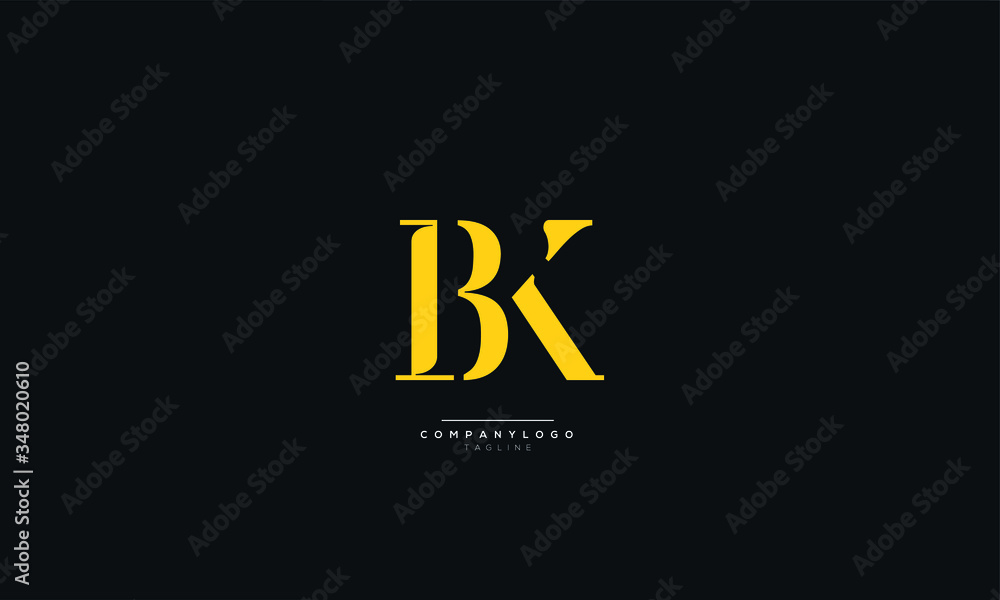 BK KB B K Letter Logo Alphabet Design Icon Vector Symbol Stock Vector ...