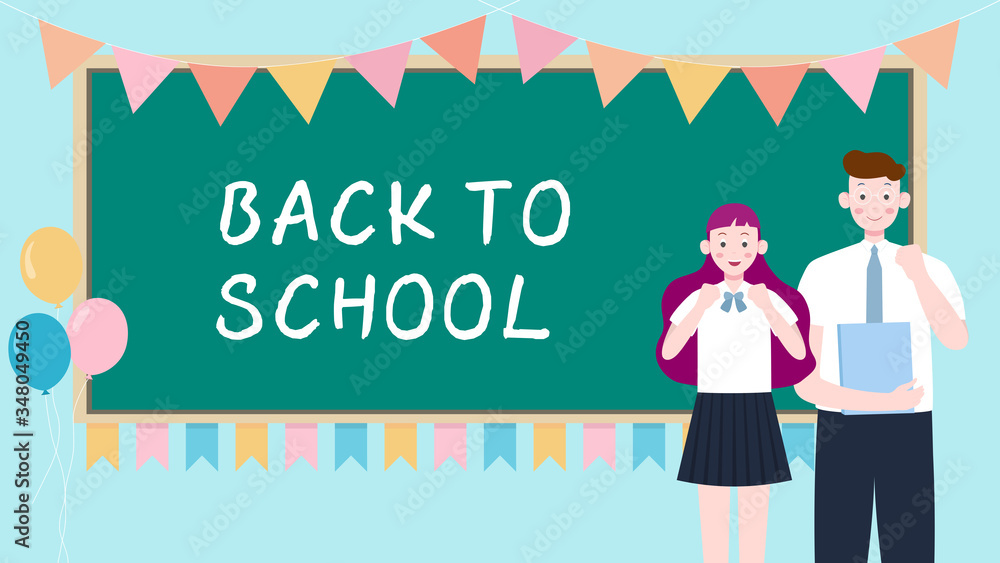 Wellcome back to school.Classroom is decorated with colourful balloons ...