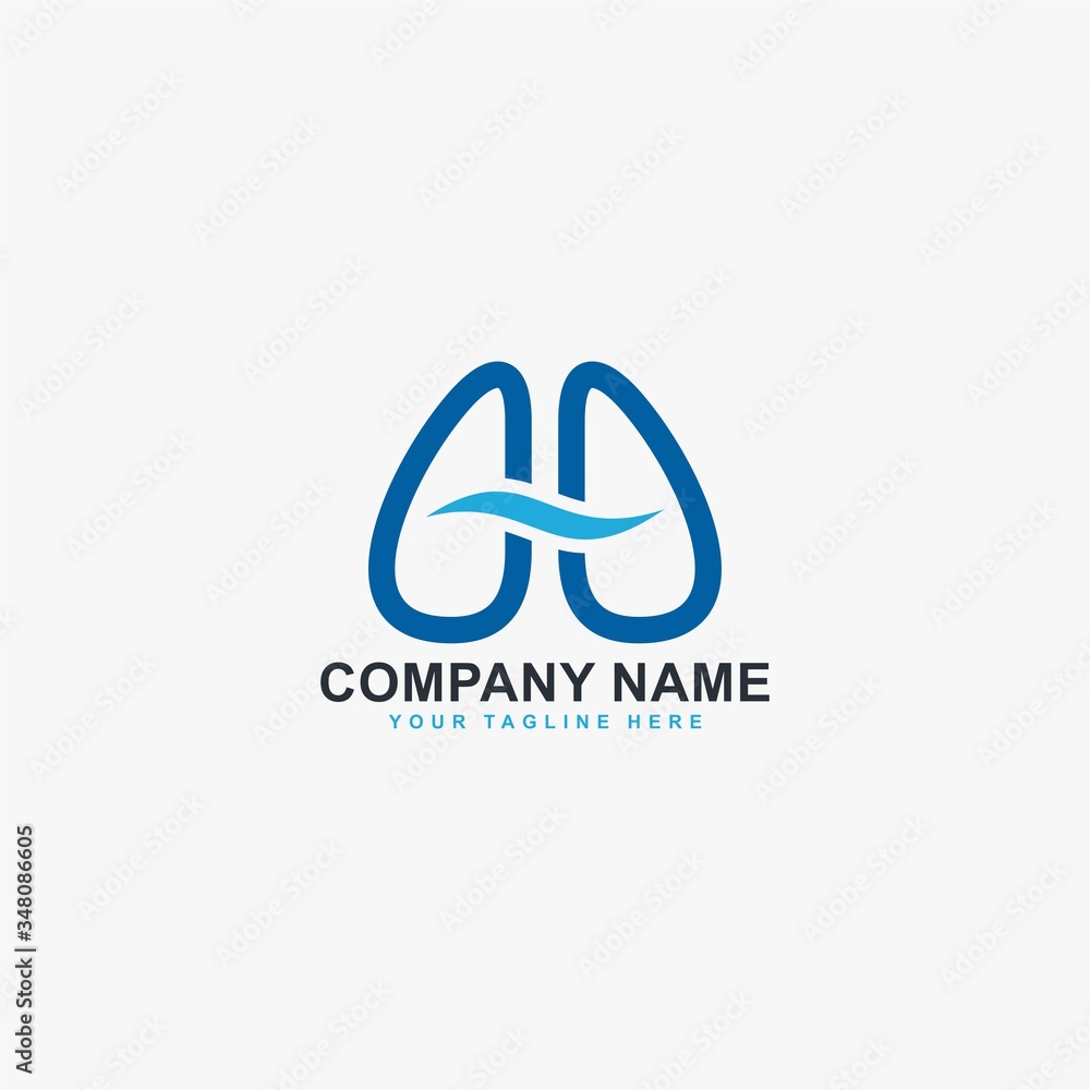Breathe logo design vector. Lungs care clinic abstract logo symbol ...