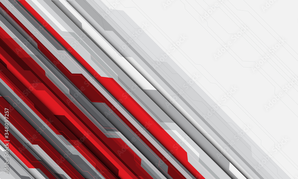Abstract red grey cyber circuit line with white blank space design ...