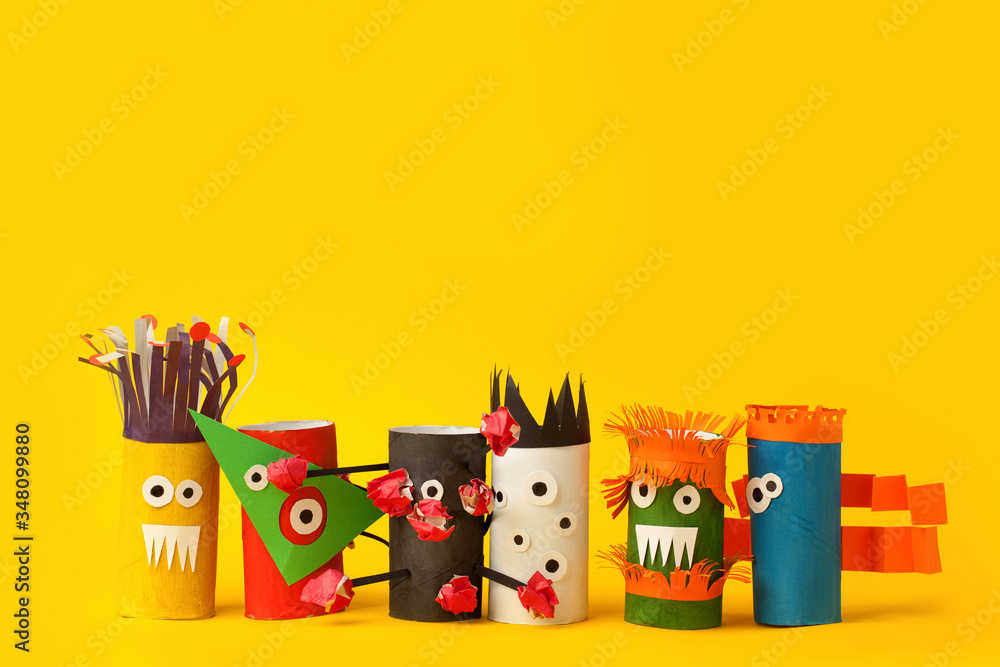 Coronavirus COVID-19 disease 2020. Paper toy monsters for Halloween ...