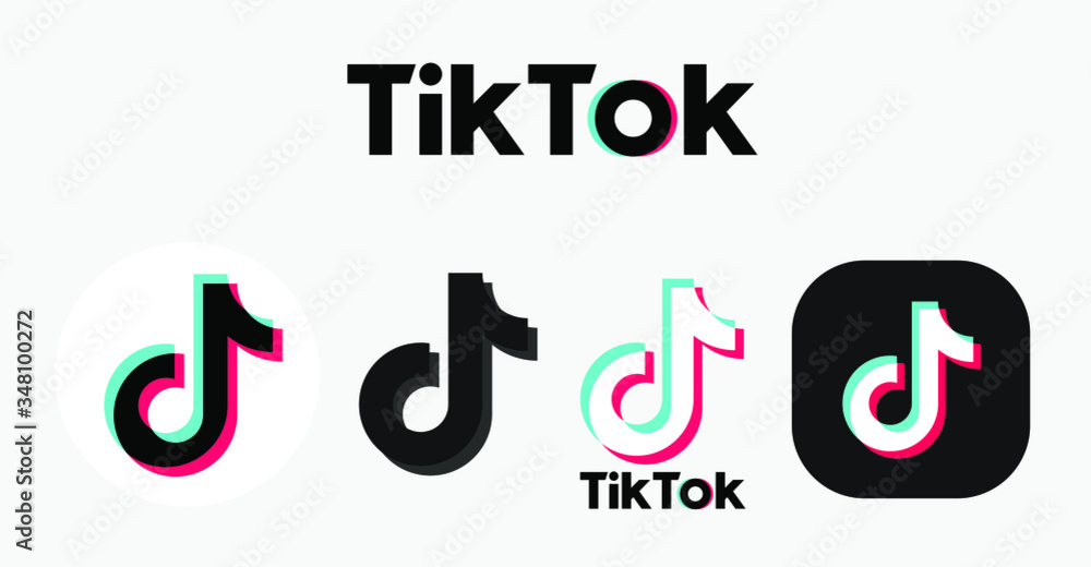 Tik tok icons and buttons set. Vector illustration Stock Vector | Adobe ...