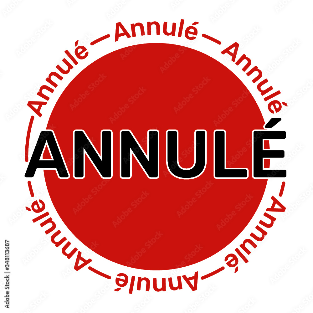 Logo annulé - Vecteur rouge et noir Stock Vector | Adobe Stock