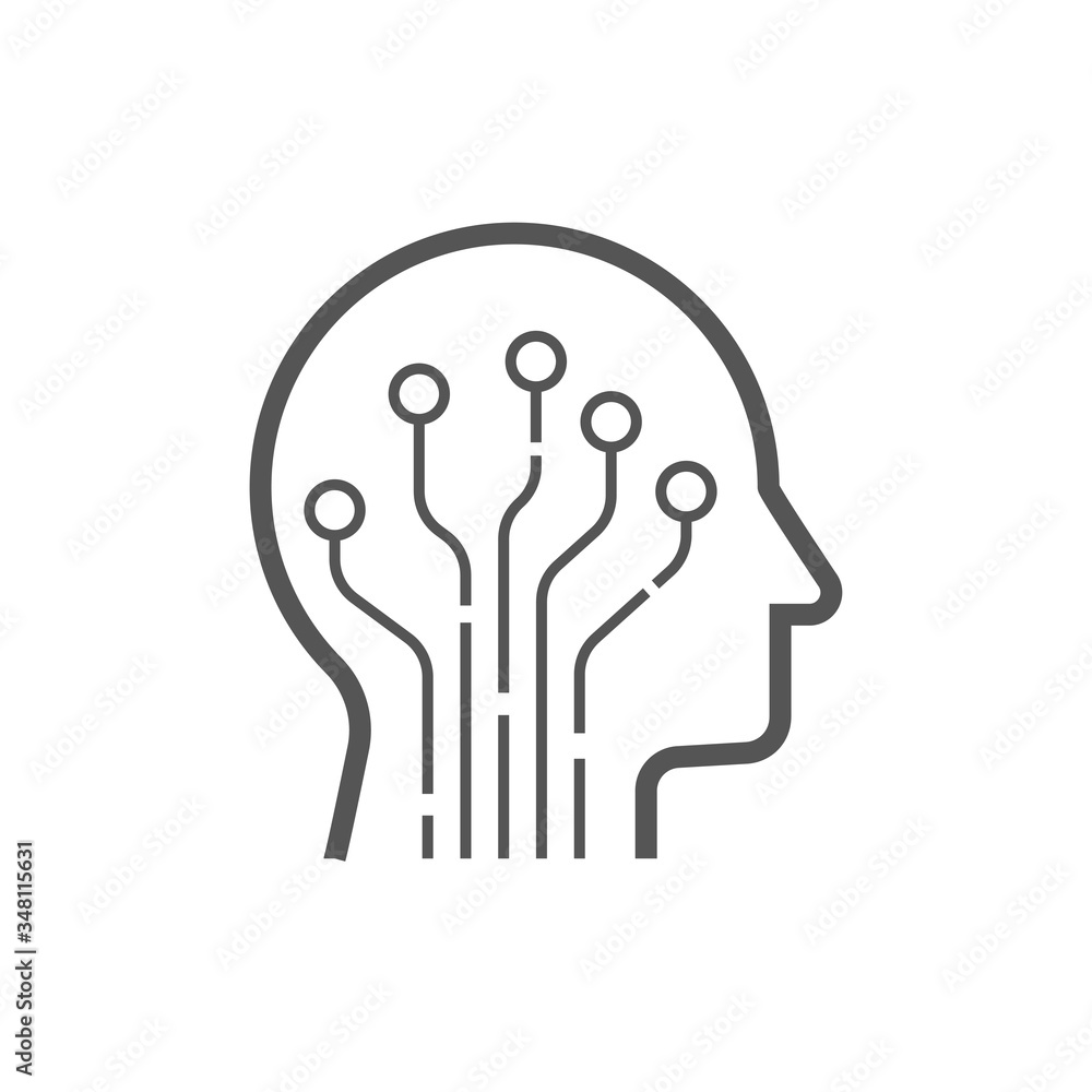 Head human smart technology logo vector. Brain human artificial logo ...