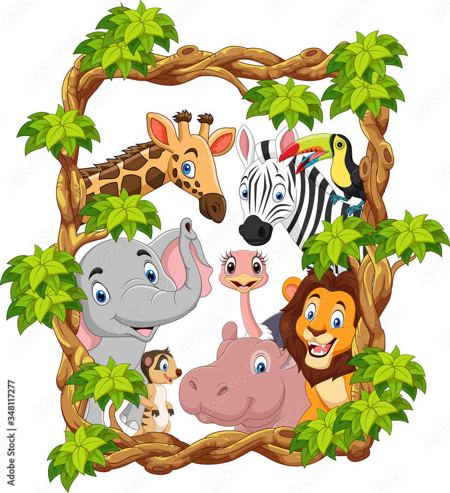 Cartoon collection happy zoo animals Stock-Vektorgrafik | Adobe Stock Cartoon collection happy zoo animals Stock-Vektorgrafik | Adobe Stock