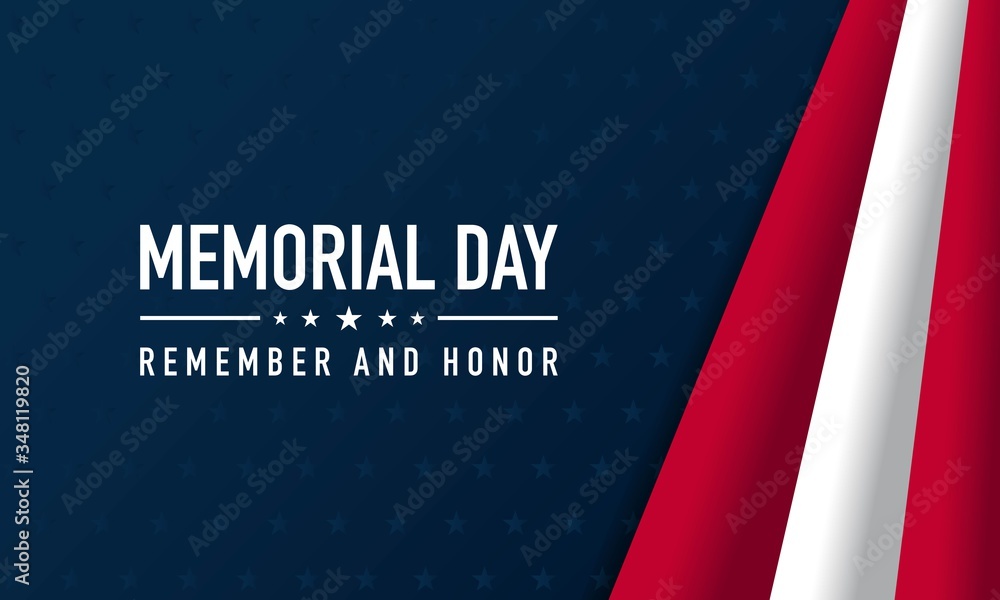 Memorial Day Background Vector Illustration. Remember and Honor. Stock ...