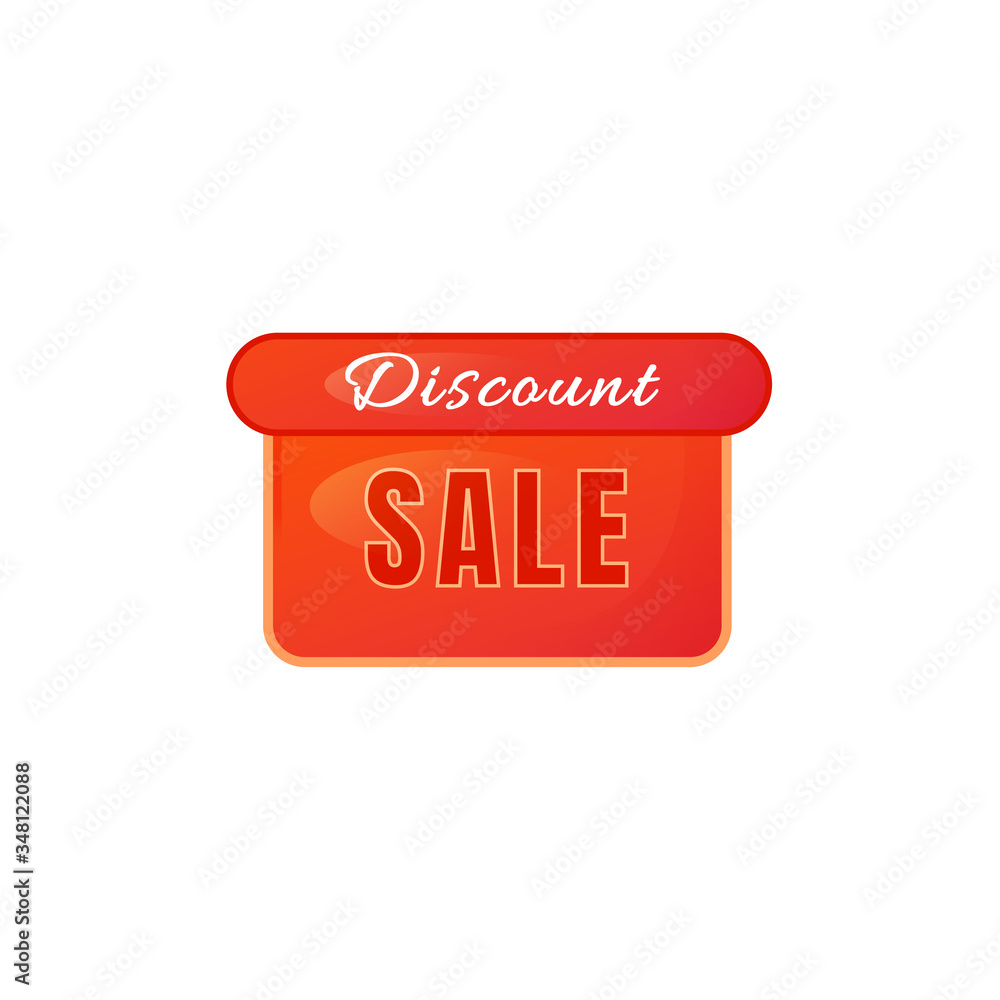 Discount sale red vector board sign illustration. Clearance shopping ...
