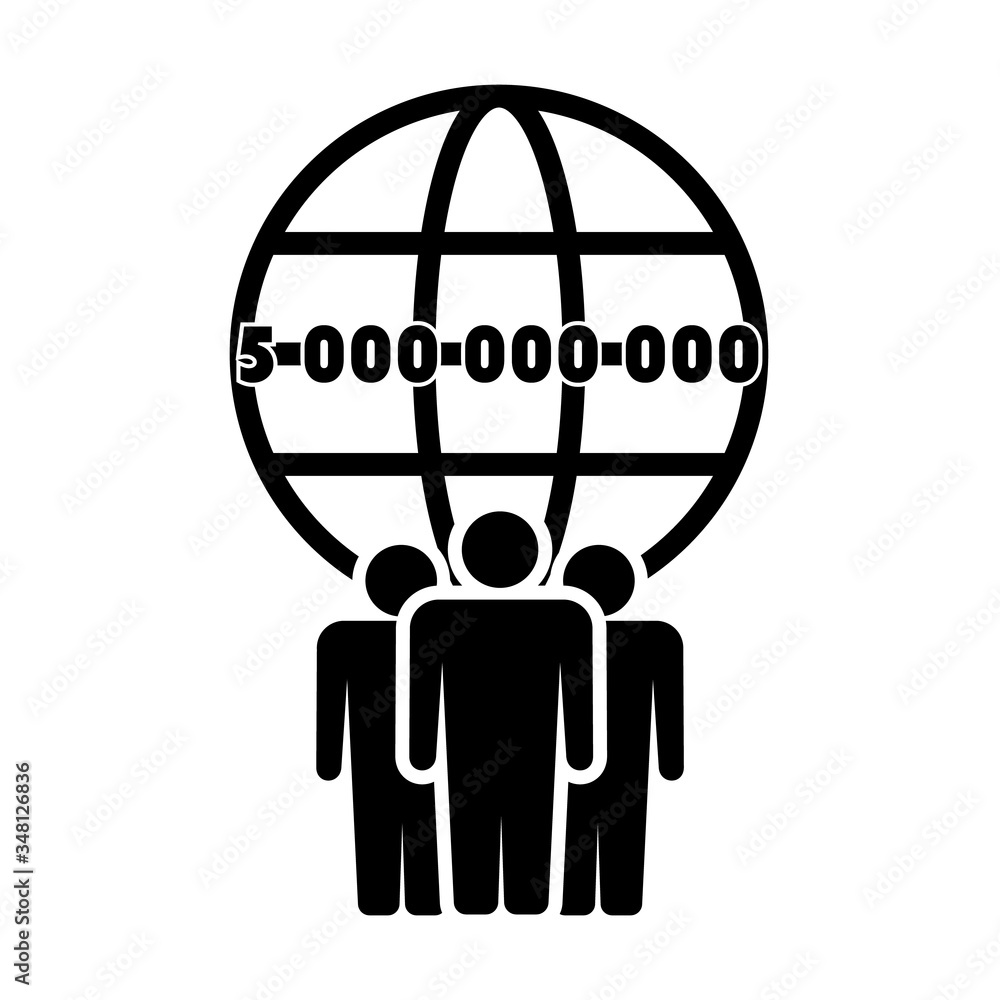 Vector illustration, new number of Internet users in 2020 year -5 ...