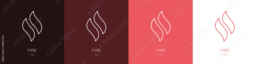 Set of fire logos. Collection. Modern style. Vector illustration Stock ...