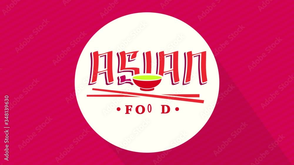 asian food sign idea showing green noodles on small bowl with letters ...