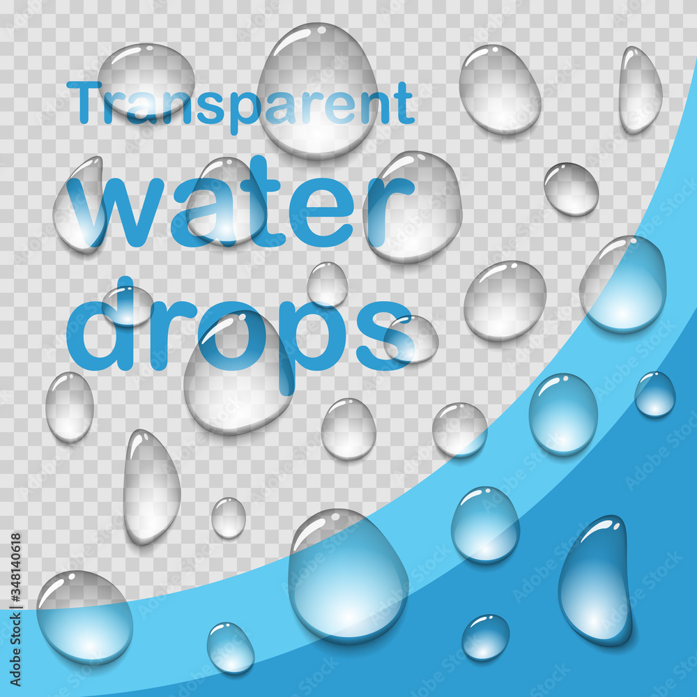 Water droplets on a transparent glass. Rain drops on window. Stock ...