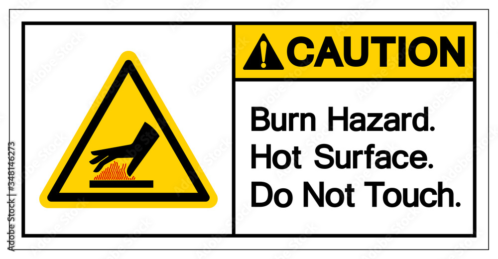 Caution Burn Hazard Hot Surface Do Not Touch Symbol Sign, Vector ...