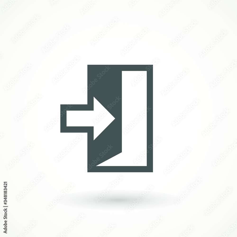 Emergency Exit Icon Vector Logout And Output Outlet Out Symbol Isolated Of Flat Style Safe