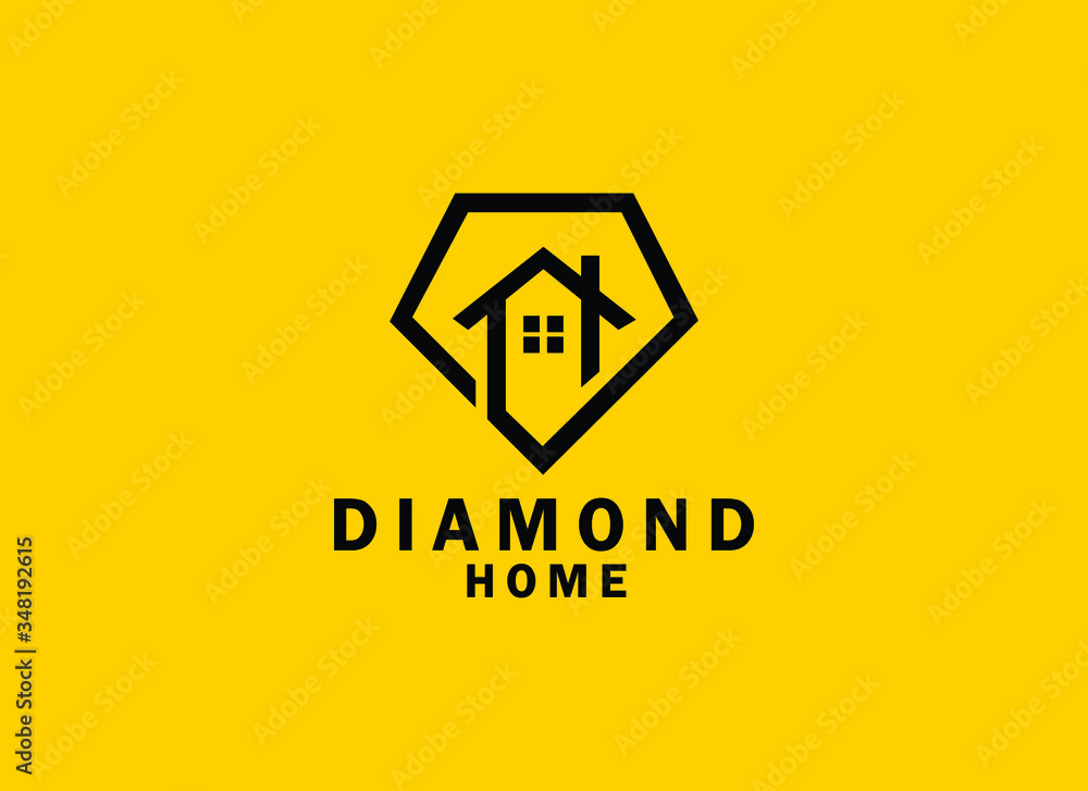 DIAMOND HOUSE HOME LOGO DESIGN Stock Vector | Adobe Stock