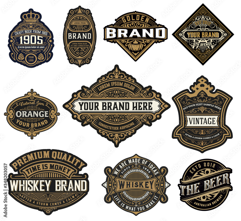 Set of Logos, Labels and banners. Vector Layered Stock Vector | Adobe Stock