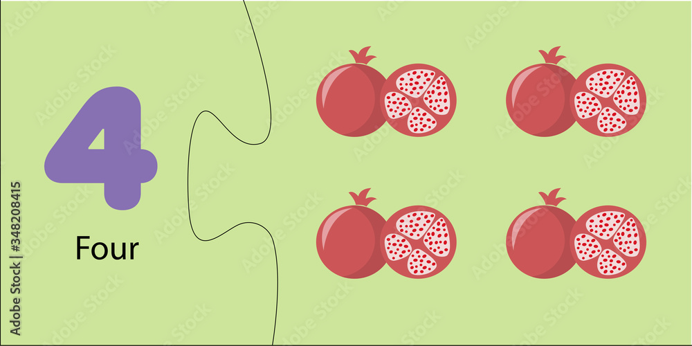 Number four, 4. score, learning numbers through fruits and vegetables ...