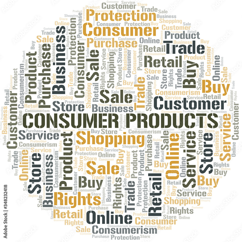 Consumer Products word cloud collage made with text only. Stock Vector ...