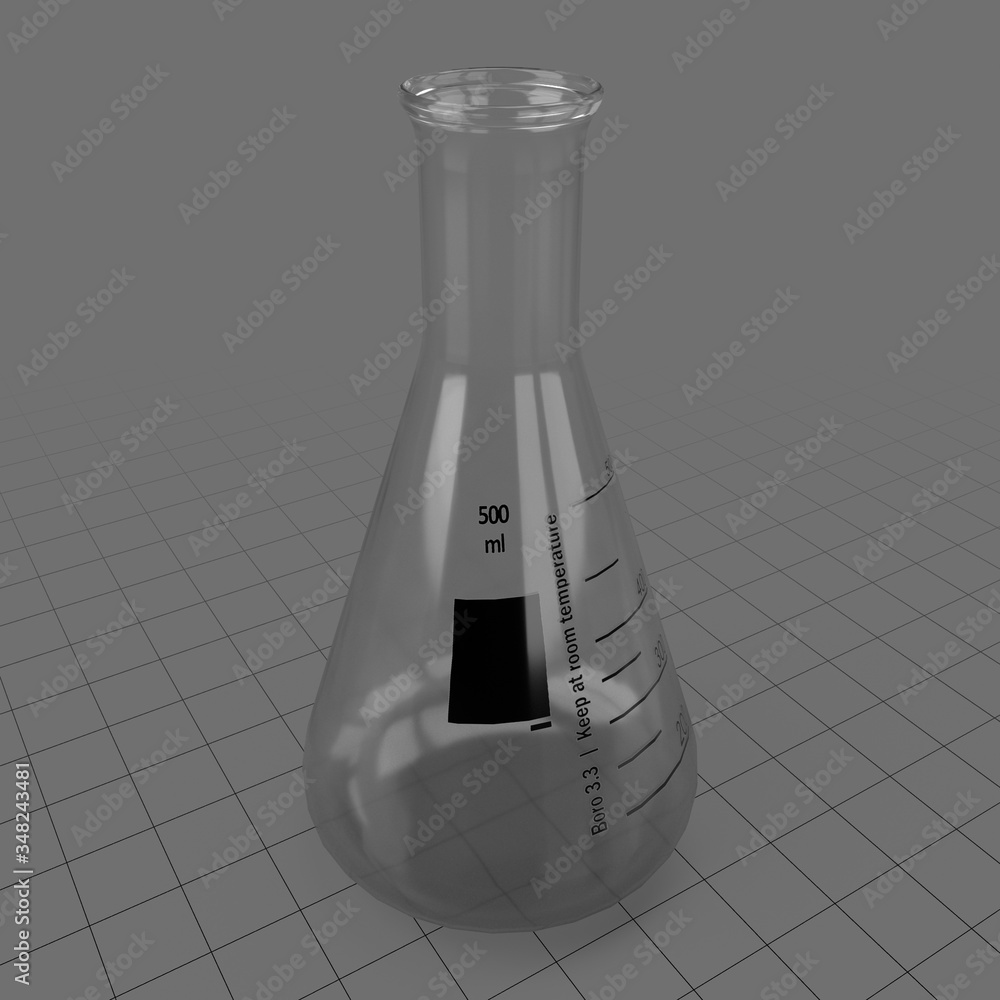 Laboratory erlenmeyer flask Stock 3D asset | Adobe Stock