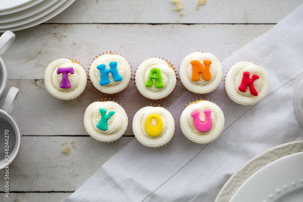Thank you cupcakes Stock Photo | Adobe Stock