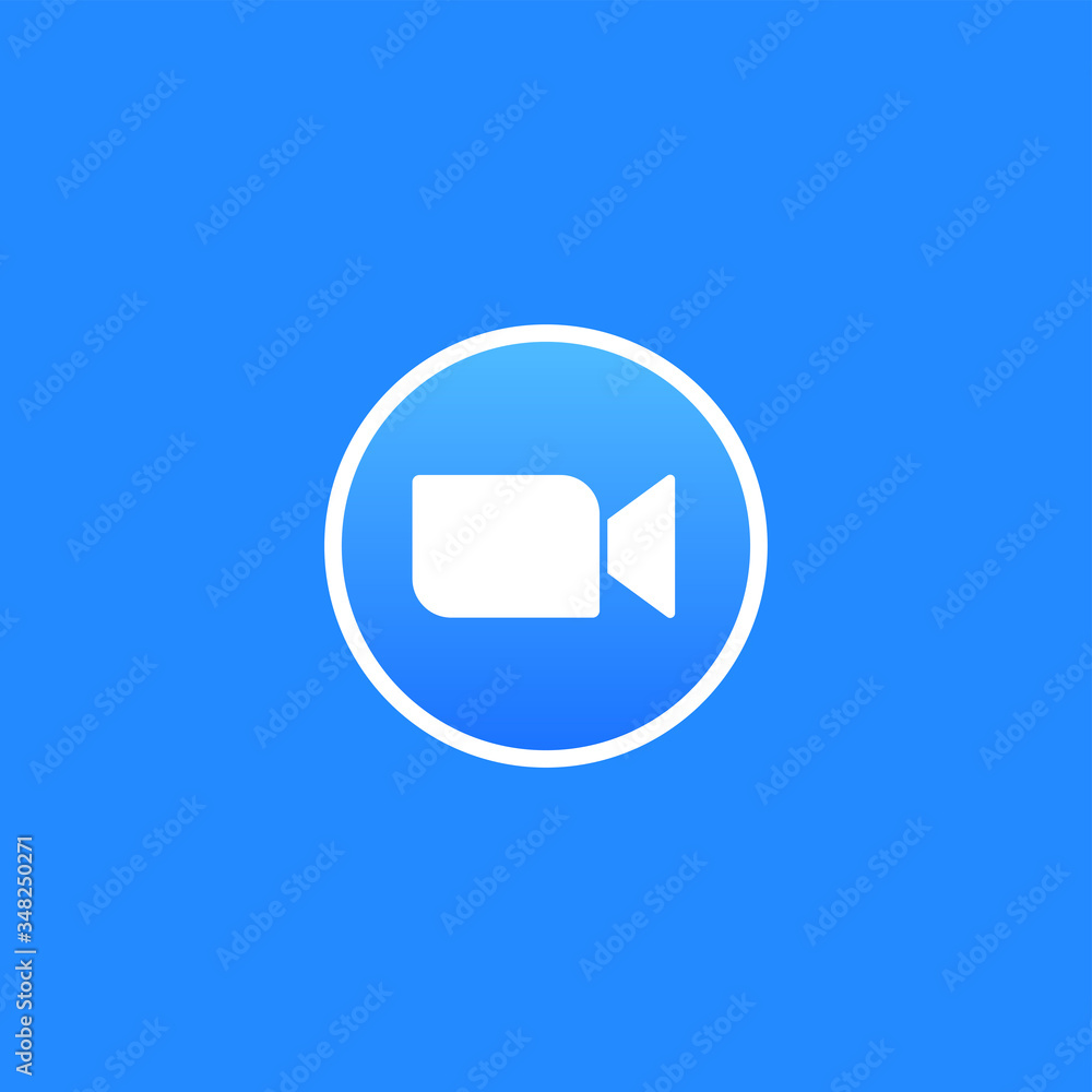 Zoom app logo icon. Video communication symbol. Vector Illustration ...