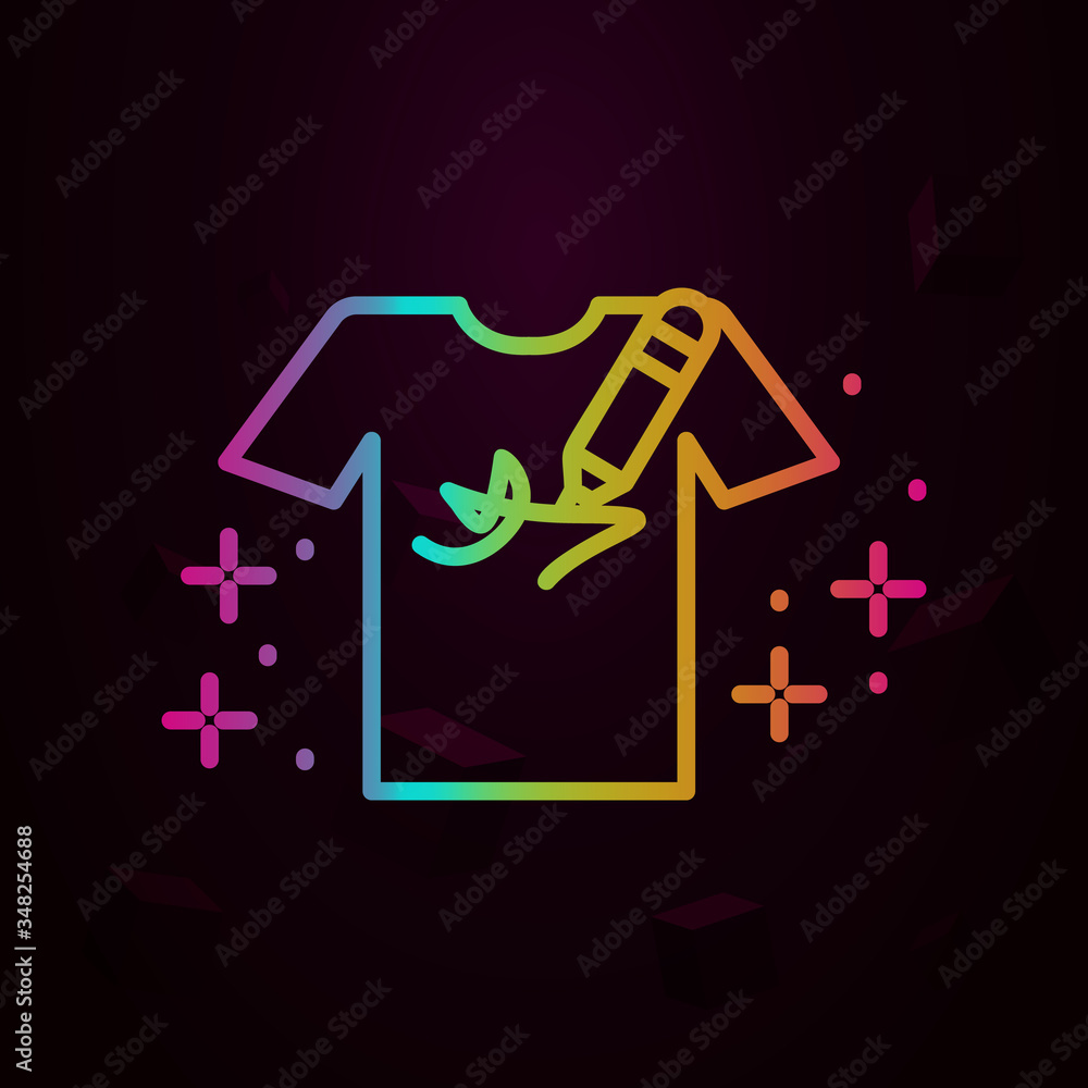 Fame t-shirt autograph nolan icon Simple thin line, outline vector of ...