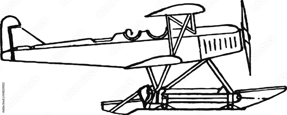 Old water plane diagram Stock Vector | Adobe Stock