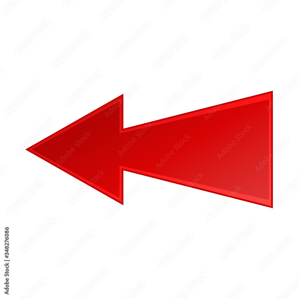 Angular red arrow to the left icon on a white background Stock Vector ...