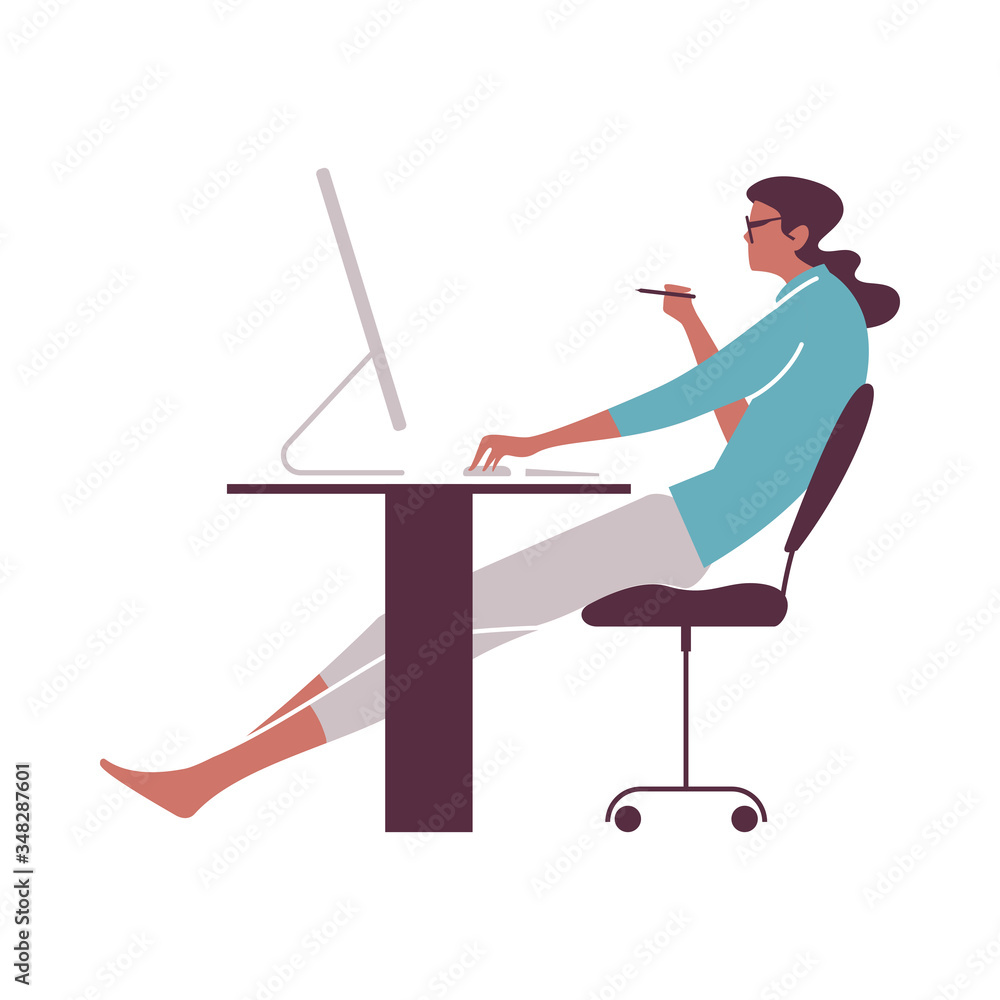 Office work and remote work at home, freelance. People working on ...