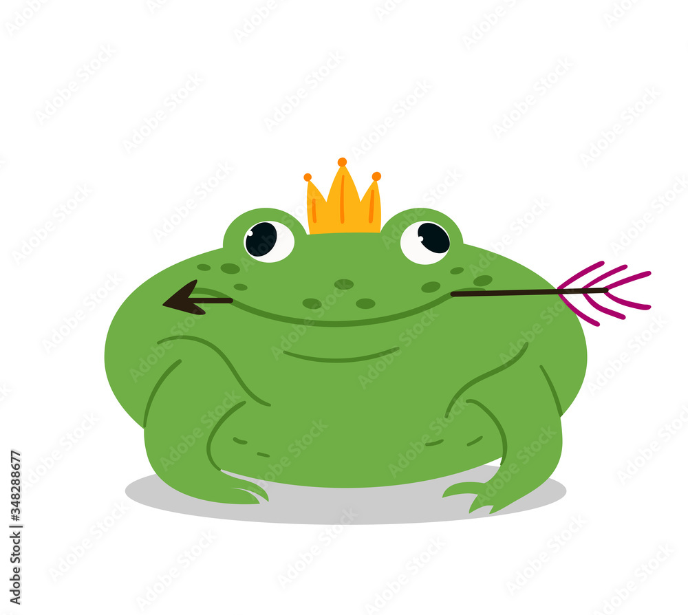 Funny fat fairy toad with an arrow in his mouth. Fabulous book ...
