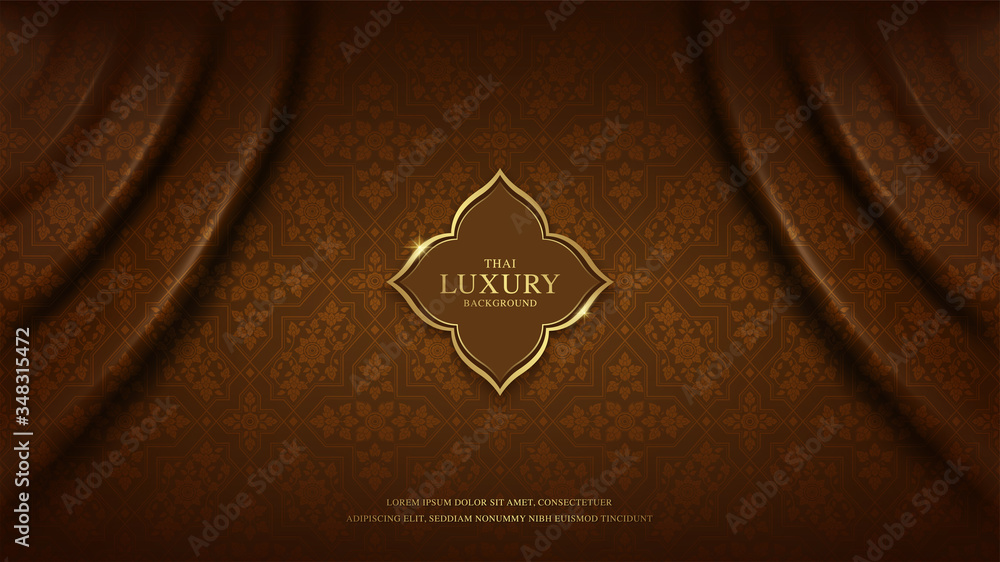 Thai art luxury banner, background pattern decoration for printing ...