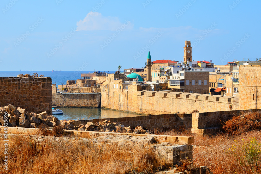 Acre city fortress and harbor. Unesco heritage Stock Photo | Adobe Stock