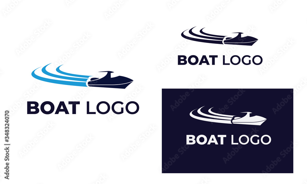 boat logo with style modern , can also be used yacht logo ,sailboat ...