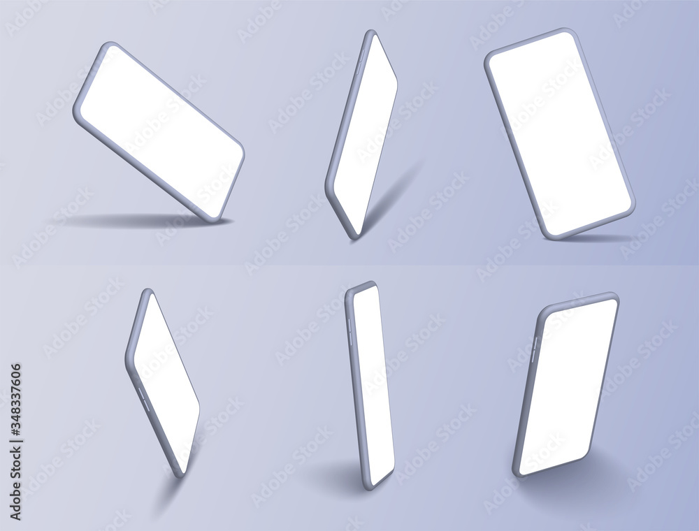 Realistic smartphone mockup. Mobile phone display, device screen frame ...