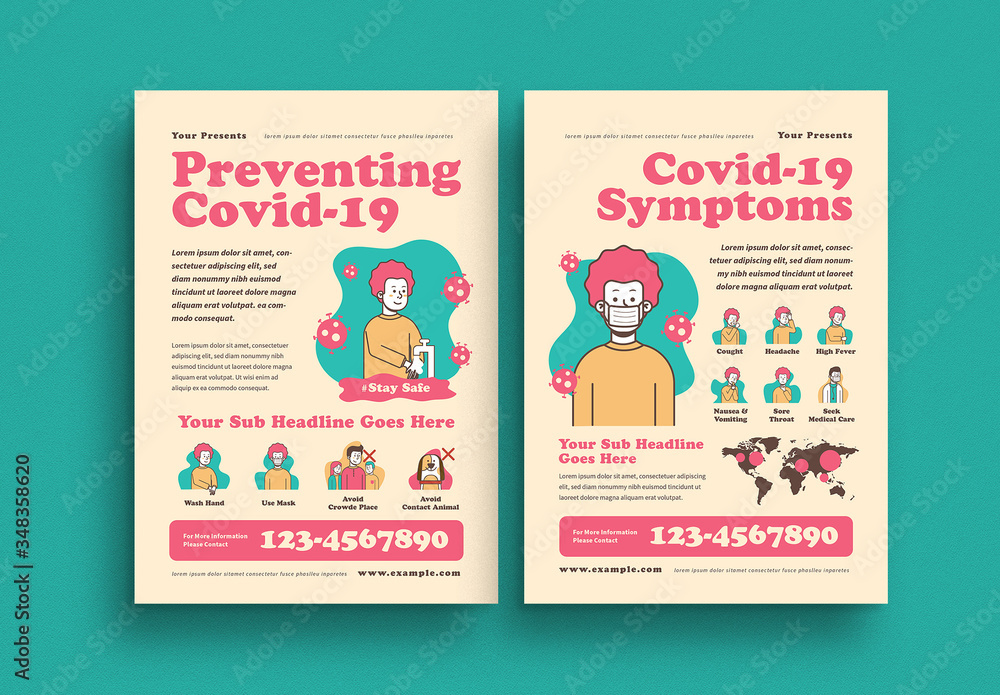 Preventing Covid-19 Poster Campaign Layouts Stock Template | Adobe Stock
