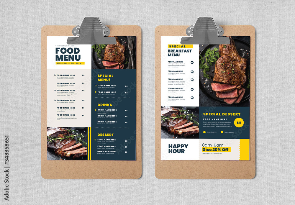 Restaurant Food Menu Layout Stock Template | Adobe Stock