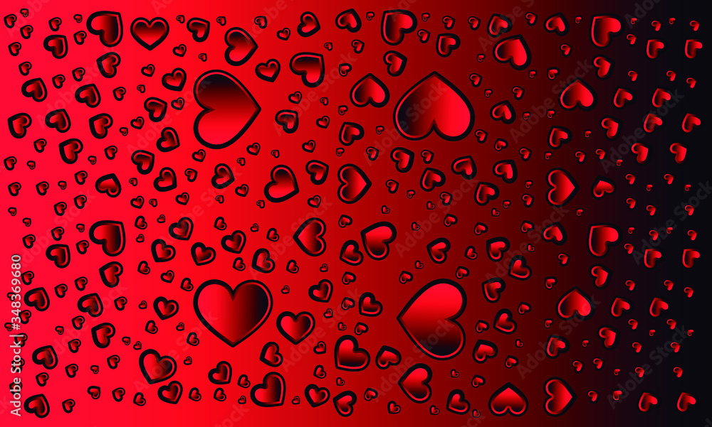 Wallpaper with red hearts. Stock Vector | Adobe Stock