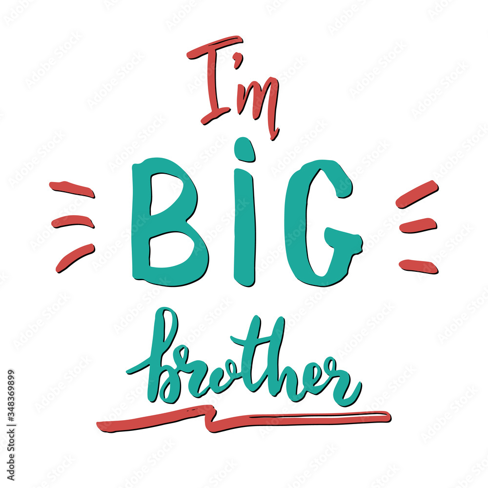 Big brother, Calligraphic Lettering sign, child nursery printable ...