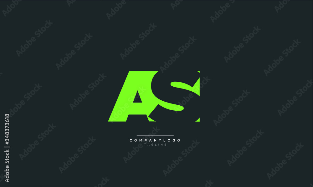 AS Letter Logo Alphabet Design Icon Vector Symbol Stock Vector | Adobe ...