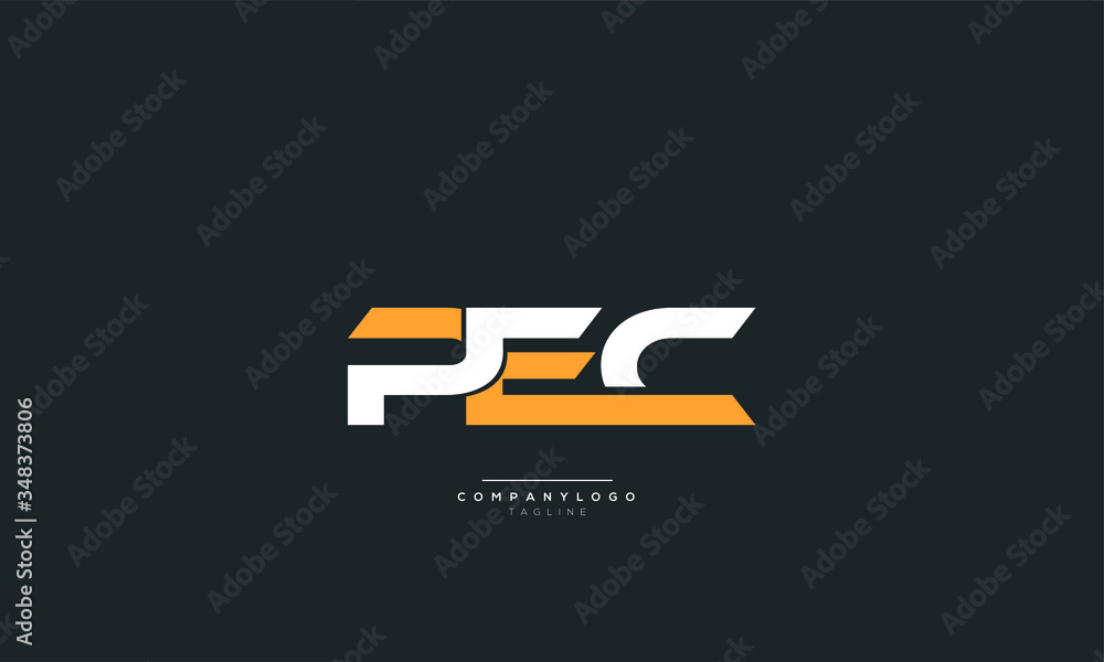 Vetor de PEC Letter Logo Alphabet Design Icon Vector Symbol do Stock ...