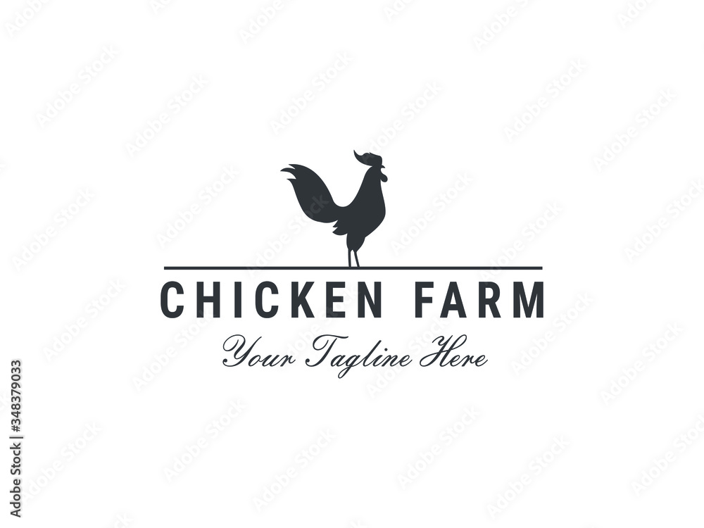 Chicken Rooster Poultry Farm Vintage Badge logo design inspiration ...