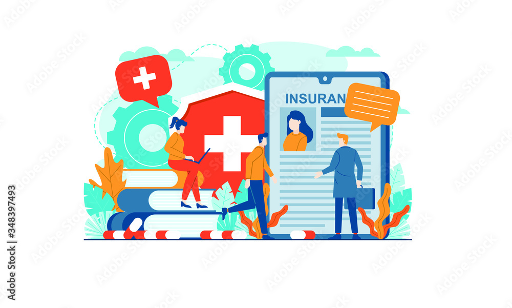 Insurance vector illustration concept agent template background ...