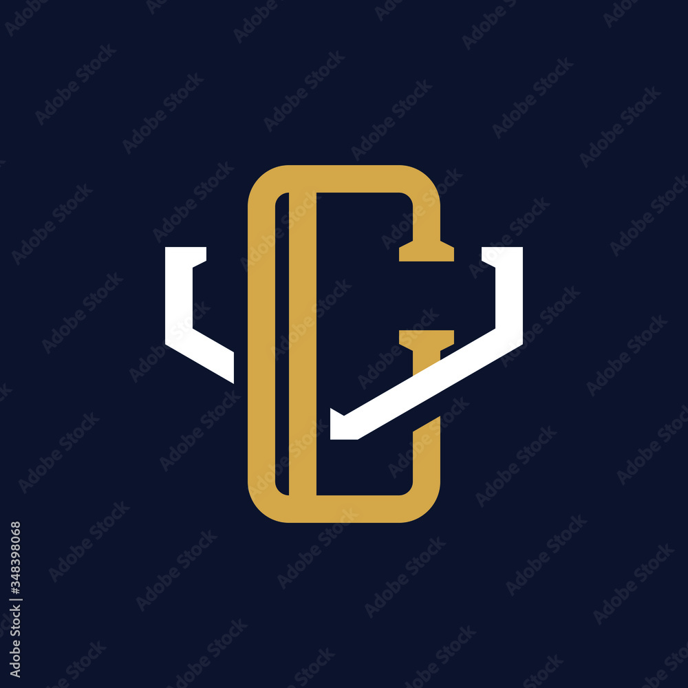 Initial Letter CV VC Monogram Logo Design Stock Vector | Adobe Stock
