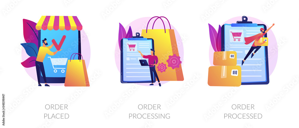 Mobile shopping app, modern online technology, internet customer ...