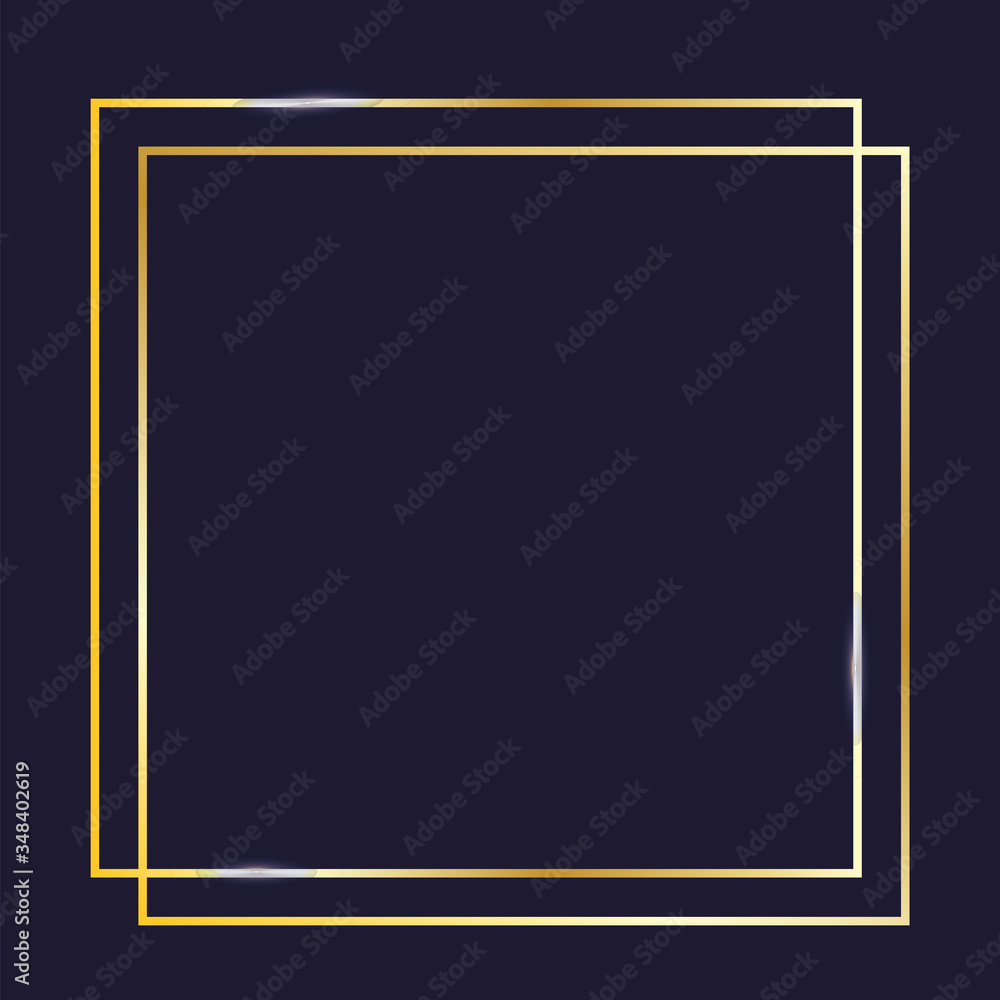 Gold border, line. Frame illustration design. Vector image of a gold ...