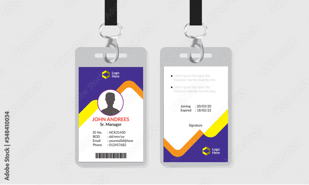 Office ID Card Template Stock Vector | Adobe Stock